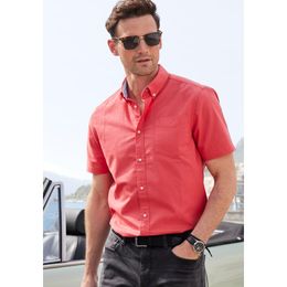 H.I.S. H.I.S Herren Kurzarmhemd &raquo;regular-fit&laquo; mit Button-down-Kragen, reine Baumwolle rot L (41/42), N-Gr
