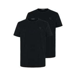 Chiemsee Herren T-Shirt Packung, 2, 2 Stk. im Doppelpack, mit Rundhalsausschnitt, Kurzarm-Design, aus Baumwolle schwarz L