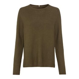 Camel Active Rundhalspullover aus Feinstrick in Dunkel khaki | Gr.: L