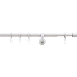 Indeko Gardinenstange &raquo;Andrax&laquo; &Oslash; 20 mm 1 l&auml;ufig-l&auml;ufig ausziehbar stufenlos verstellbare Teleskopstange wei&szlig; Aluminium L: 130cm - 240cm &Oslash; 20mm, 1 Stk.