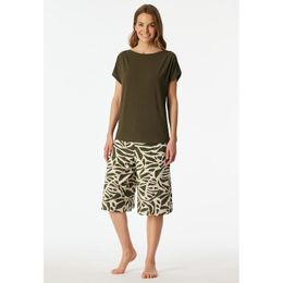 Schiesser Damen Pyjama &raquo;Selected Premium&laquo; 2 U-Boot-Ausschnitt, 3/4-lange Hose im Culotte-Schnitt 36