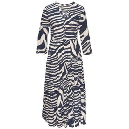 Lascana Maxikleid in creme-graublau bedruckt | Gr.: 36