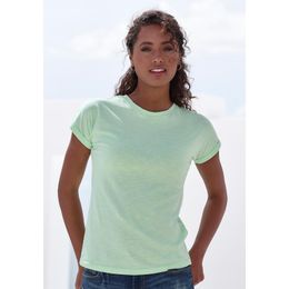 Vivance Damen T-Shirt &raquo;aus luftiger Baumwoll-Qualit&auml;t&laquo; Sommerliches T-Shirt gr&uuml;n 44/46