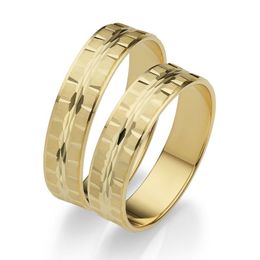 Firetti Unisex Trauring &raquo;Schmuck Geschenk Gold 375 Hochzeit Ehering "LIEBE"&laquo; Made in Germany gold 66, Gelbgold 585, 5mm