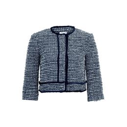 BETTY & CO BETTY & CO Bolero-Jacke mit aufgesetzten Taschen in Dark Blue Melange | Gr.: 42