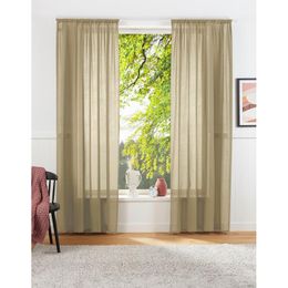 LeGer Home by Lena Gercke Vorhang &raquo;Lanea&laquo; Stangendurchzug 1 Stk. tlg. Leinenoptik, 1 Schal, verschiedene Gr&ouml;&szlig;en gelb Baumwolle, Polyester 245cm, 