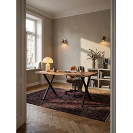 KADIMA DESIGN Schreibtisch 140x80x76 cm Massivholz / Metall Computertisch | Gr.: 120 x 60 x 76 cm