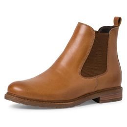 Tamaris Damen Chelseaboots Businessschuh, Chelsea Boot im klassischen Look, schmale Form braun 36