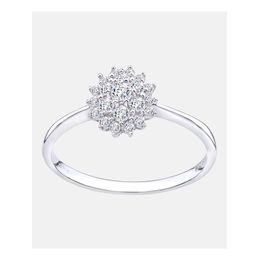 Diamant L'&eacute;ternel Cluster-Ring aus 375 Wei&szlig;gold mit Diamant | Gr.: 49