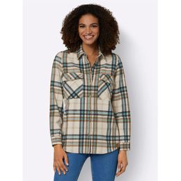 WITT WEIDEN Flanell-Bluse in jade-elfenbein-kariert | Gr.: 38