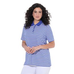 Ulla Popken Poloshirt in azurblau | Gr.: 62/64