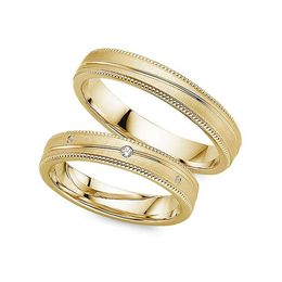 Phoenix Ph&ouml;nix Unisex Trauring &raquo;Schmuck Geschenk Partnerring Ehering Goldring&laquo; Made in Germany - wahlweise mit oder ohne Zirkonia gold 55,mit Zirkonia, 