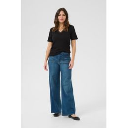 Kaffe Kurzarm-Bluse KAsamantha Regular fit in Black Deep CC | Gr.: M