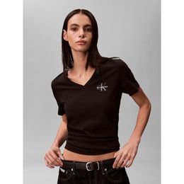 Calvin Klein Jeans Damen T-Shirt &raquo;MONOLOGO VNK 2PACK TEE&laquo; Packung, 2er-Pack, 2 tlg., Logoschriftzug schwarz XS (36)