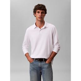 Calvin Klein Herren Langarm-Poloshirt &raquo;LS SUPIMA COTTON SOLID POLO&laquo; regular fit mit Rundhalsausschnitt wei&szlig; XXL