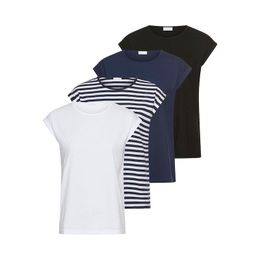 Boysen's Boysen's Damen T-Shirt &raquo;im Basic-Stil, weicher Baumwoll-Jersey, viele Farben und Gr&ouml;&szlig;en&laquo; Packung, 4er-Pack, figurumspielende Passform, 