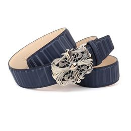 Anthoni Crown Damen Lederg&uuml;rtel blau 110
