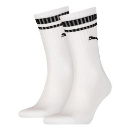 Puma Herren Puma Socken &raquo;Puma UNISEX HERITAGE CREW SOCK&laquo; 2 Stk. tlg. Komfort-Passform, gepolsterte Sohle wei&szlig; 39-42