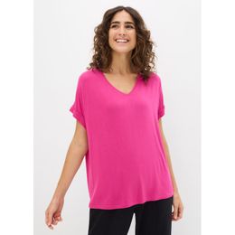 bonprix Damen bonprix T-Shirt Oversize-Passform, V-Ausschnitt, f&uuml;r Fr&uuml;hling und Sommer 52/54 (XXL)