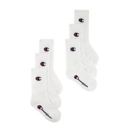 Champion M&auml;dchen Sportsocken Packung, 6 Stk. tlg. f&uuml;r Kinder, 6er-Pack, mit sportlichem Stil wei&szlig; 31-34