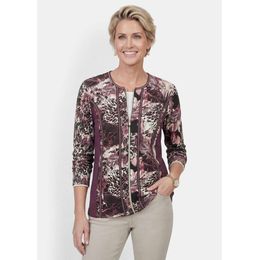 GOLDNER Jerseyjacke mit Rei&szlig;verschluss in beere / gemustert | Gr.: 38