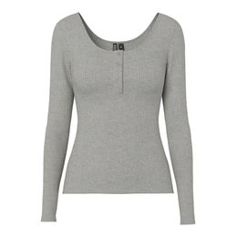 Pieces Oberteil mit langen &Auml;rmeln in Medium Grey Melange | Gr.: XL