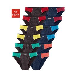 Le Jogger Herren Le Jogger Slip Packung, 12 Stk. mit Farbhighlights blau 4, 12 Stk.