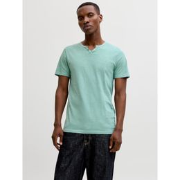 Jack & Jones Jack & Jones Herren T-Shirt &raquo;SPLIT NECK TEE&laquo; mit V-Ausschnitt gr&uuml;n XS