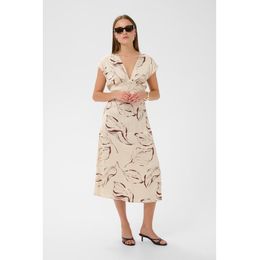 Soaked in Luxury Kleid SLClero Feminine Form in Oatmeal Leave Print | Gr.: L