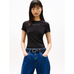 Tommy Jeans Damen Kurzarmshirt &raquo;TJW SLIM BLING LINEAR TEE EXT&laquo; schwarz M (38)