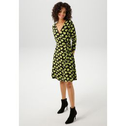 Aniston Casual Damen Aniston CASUAL Wickelkleid mit kunstvollen Bl&uuml;ten bedruckt gr&uuml;n 36, N-Gr