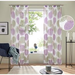 OTTO home Gardine &raquo;Belem&laquo; Kr&auml;uselband 1 Stk. tlg. 1 bzw. 2 Schals, Vorhang, Fertiggardine, Kreise beige Voile, Polyester 145cm, Kr&auml;uselband, 140cm