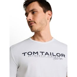 Tom Tailor Herren Tom Tailor T-Shirt 2 2er Pack Sommershirt mit Logo-Print wei&szlig; L