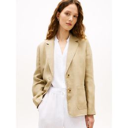 Tommy Hilfiger Damen Kurzblazer &raquo;NEW ESS LINEN REG SB BLAZER&laquo; mit aufgesetzten Taschen beige 36
