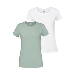 Fruit of the Loom Damen Fruit of the Loom Rundhalsshirt &raquo;Lady Fit Premium&laquo; Packung, 2er-Pack, 2 Stk. wei&szlig; L (40)