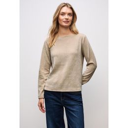 Street One Damen Street One Rundhalspullover mit U-Boot Ausschnitt beige 34
