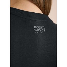 Cecil Damen T-Shirt mit elastischem Bund schwarz L (42)