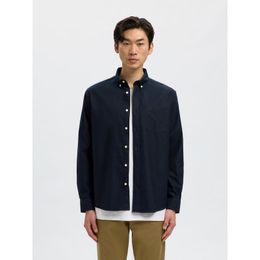 Selected Herren Selected Langarmhemd &raquo;SLHREGRICK-OX SHIRT LS NOOS&laquo; Baumwolle, regular fit blau M, N-Gr