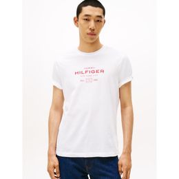 Tommy Hilfiger Herren T-Shirt &raquo;HILFIGER STACK GRAPHIC TEE&laquo; Regular fit mit Rundhalsausschnitt wei&szlig; M