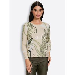 Heine Shirt in elfenbein-khaki-bedruckt | Gr.: 48