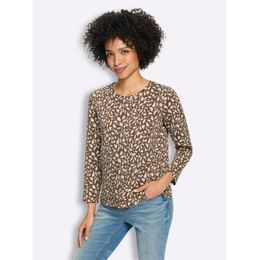 Heine Druck-Shirt in braun-champagner-bedruckt | Gr.: 50