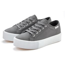 Lascana Damen Lascana Sneaker Schn&uuml;rhalbschuh, Freizeitschuh aus Textil mit Plateausohle grau 38
