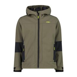 CMP Jungen CMP Softshelljacke &raquo;KID SOFTSHELL JACKET FIX HOOD&laquo; mit Kapuze wasserabweisend, windabweisend, mit Rei&szlig;verschlusstaschen gr&uuml;n 152