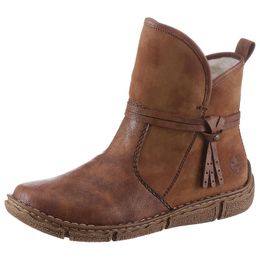 Rieker Damen Winterboots , Winterstiefelette, Schlupfboots, im Materialmix braun 37
