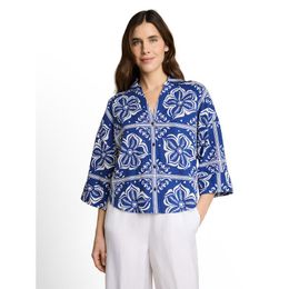Tom Tailor Damen Tom Tailor Hemdbluse mit All-Over Print blau 42