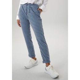 Aniston Selected Damen Aniston SELECTED Schlupfhose mit geometrischem Muster blau 36, N-Gr