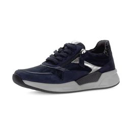 Rollingsoft Damen rollingsoft Keilsneaker , Schn&uuml;rschuh, Halbschuh, Freizeitschuh mit seitlichem Rei&szlig;verschluss silber 35