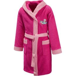 Erwin M&uuml;ller Erwin M&uuml;ller Frottier Kinder-Bademantel mit Kapuze in pink | Gr.: 86/92