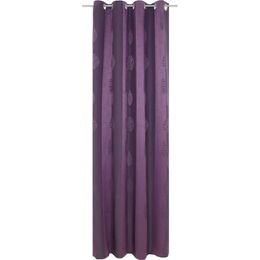 WIRTH Vorhang &raquo;ILSENBURG&laquo; &Ouml;sen 1 Stk. tlg. lila Jacquard, Polyacryl, Polyester 145cm, &Ouml;sen, 135cm