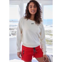 Bench. Loungewear Damen Sweatshorts mit seitlichen Schlitz und Rei&szlig;verschlusstaschen, Loungewear wei&szlig; 40/42, N-Gr
